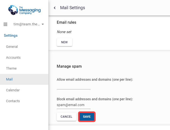 Managing spam in Webmail – The Messaging Company Managing spam in Webmail – The Messaging Company